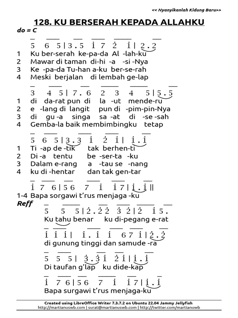 NKB 128 - Ku Berserah Kepada Allahku | PDF