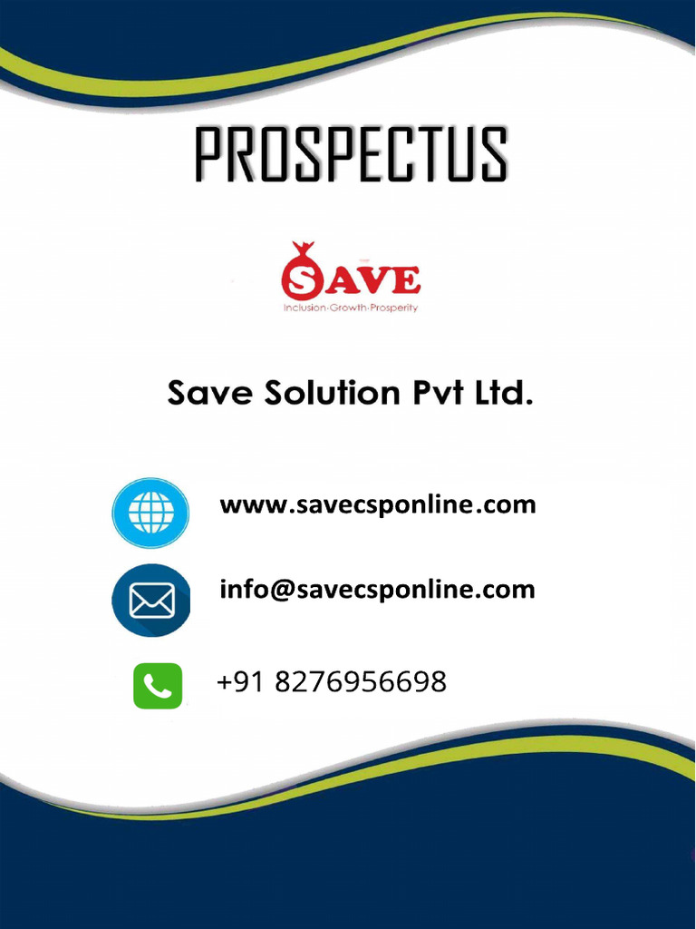 Prospectus of Save Solution | PDF