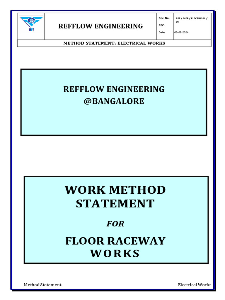 Work Method Statement-Floor Raceway Installation | PDF | Concrete ...