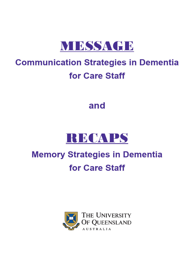 Message and Recaps Booklet 2012 - Care Staff | PDF | Nonverbal ...