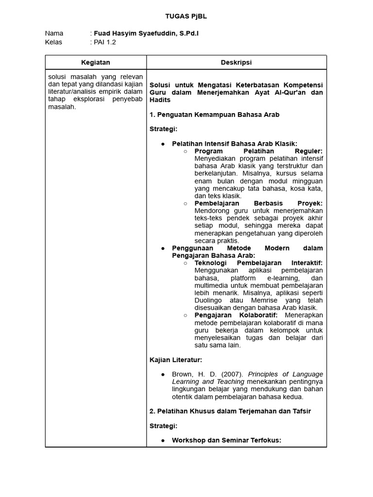 TUGAS PJBL - Struktur Keilmuan PAI | PDF