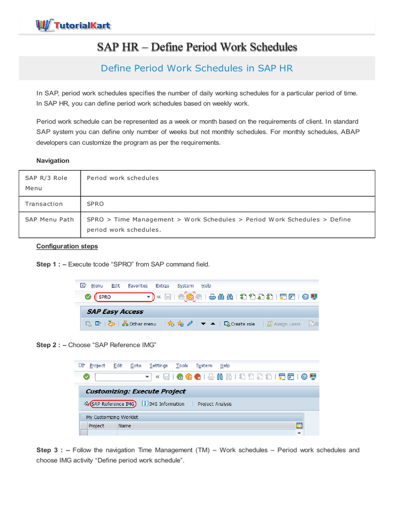 Define Period Work Schedules in Sap | PDF | Business | Information ...