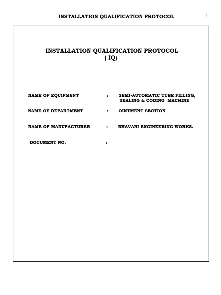 IQ - Tube Filling | PDF | Verification And Validation | Specification ...