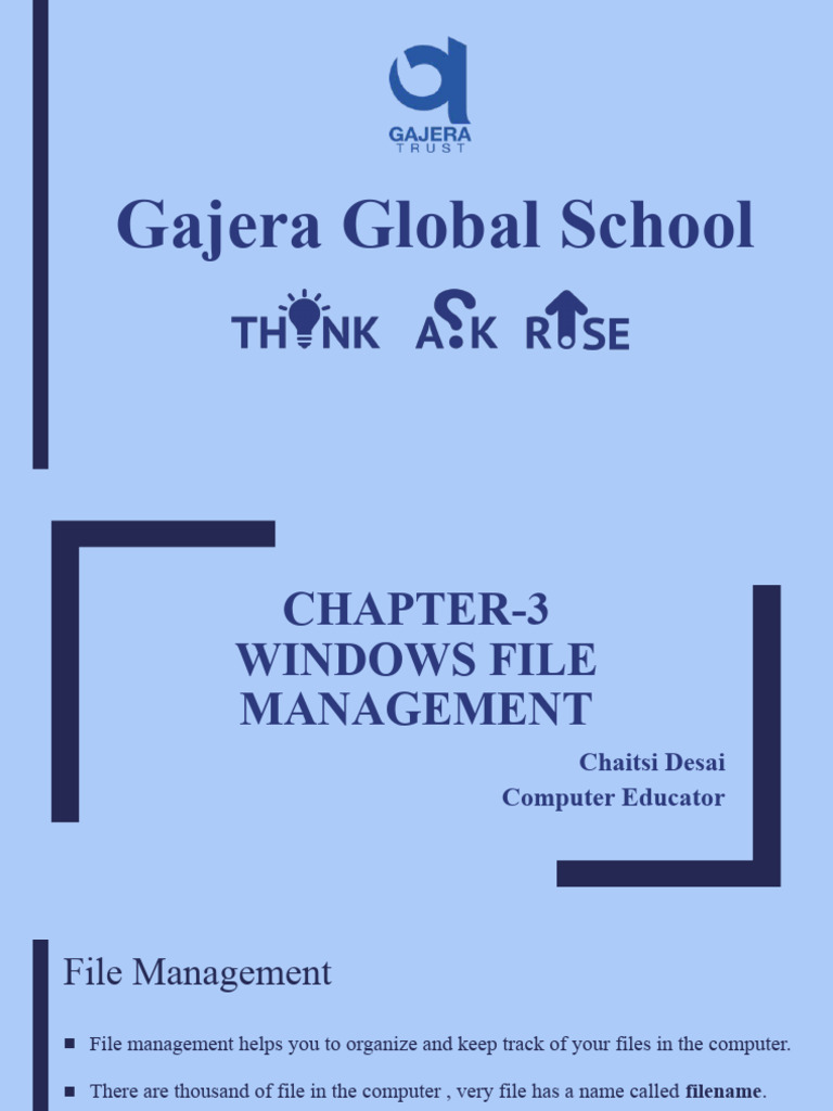 Ch-3 Windows File Management | PDF | Computer File | Icon (Computing)