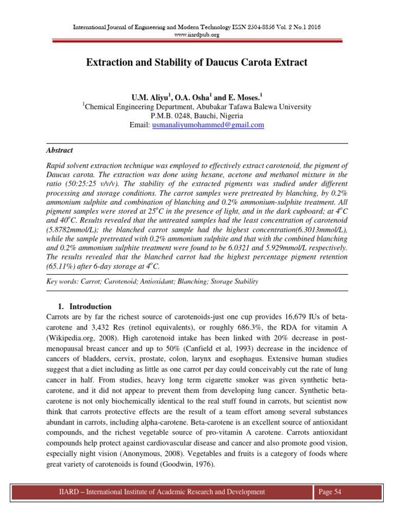 Extraction and Stability | PDF | Carotenoid | Antioxidant