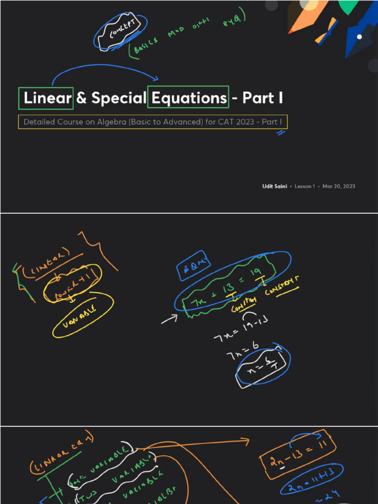 Linear Special Equations Part I With Anno | PDF
