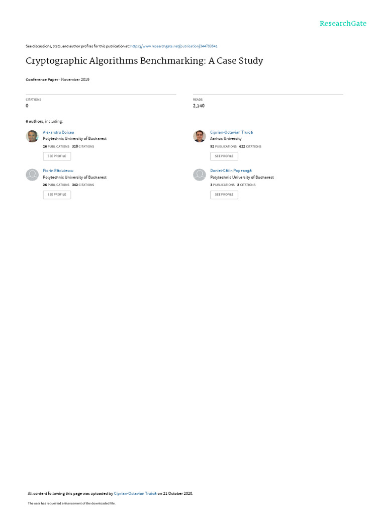 Cryptographic Algorithms Benchmark | PDF | Cryptography | Key ...