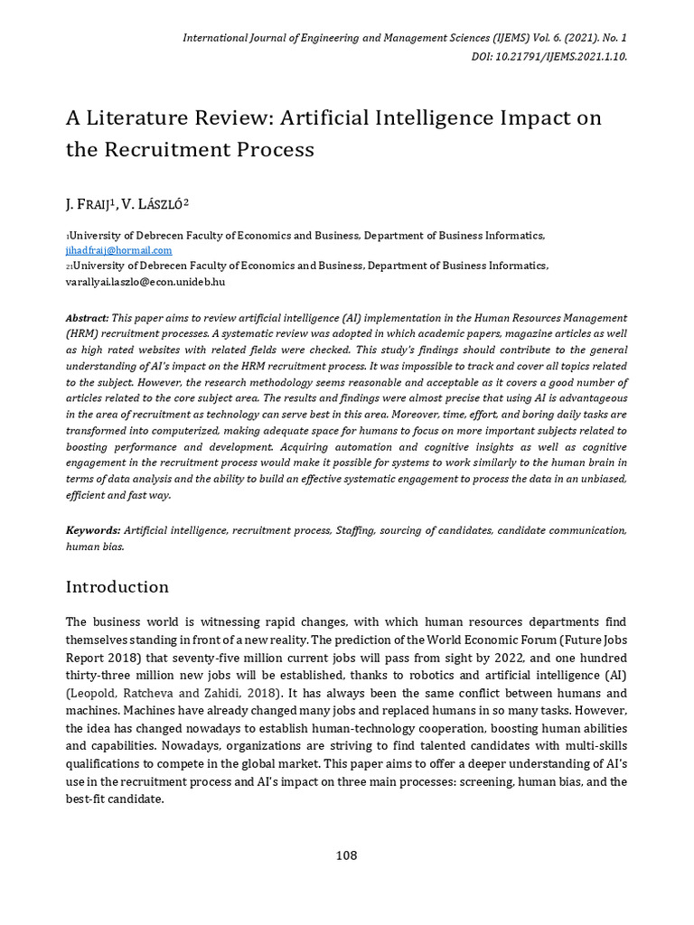Literature Review Artificial Intelligenc | PDF | Artificial ...