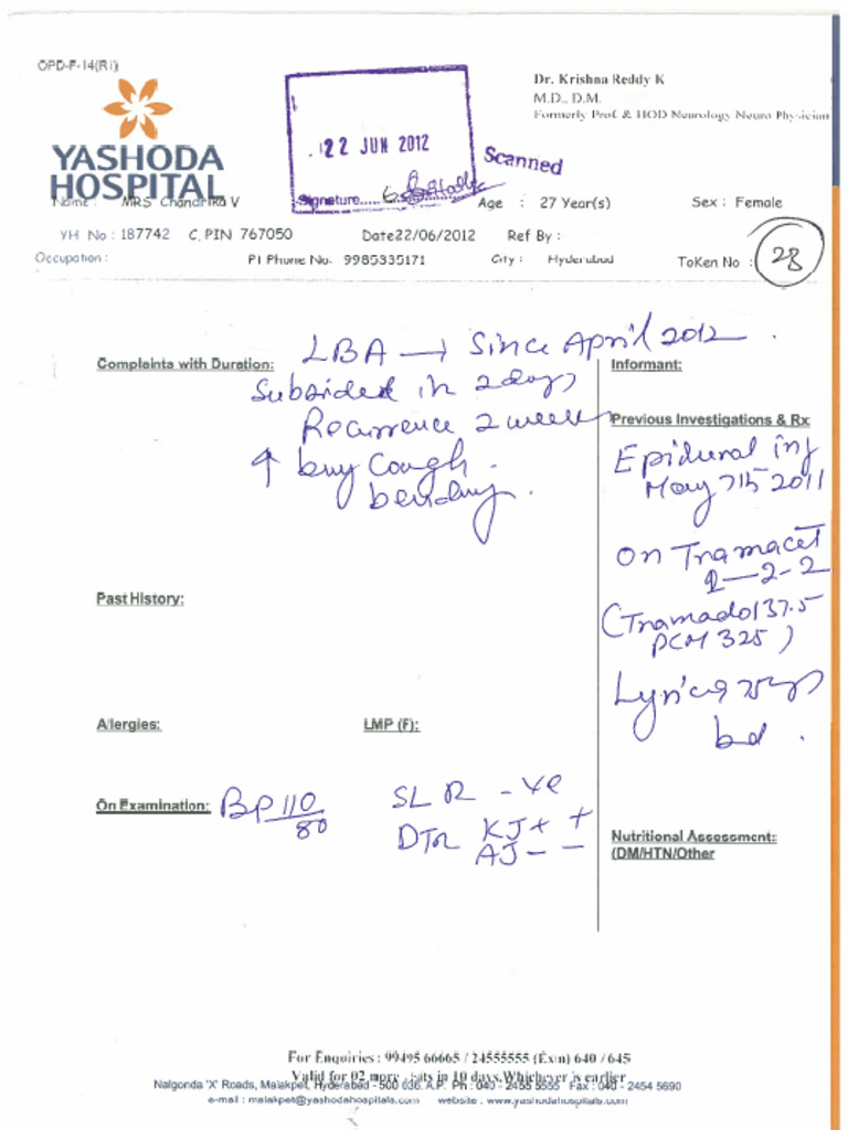 Yashoda Hospital - Prescription | PDF