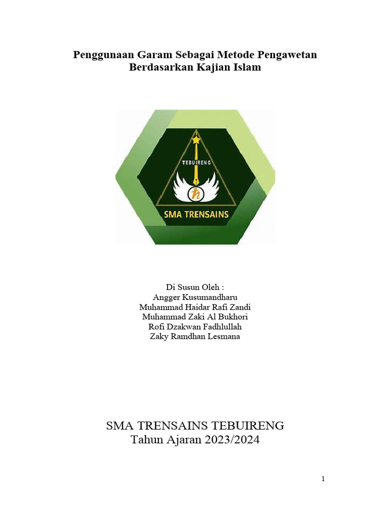 Pengawetan Garam dalam Islam | PDF | Agama & Spiritualitas