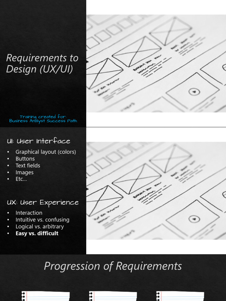 BA TRAINING - Requirements To Design (UX - UI) | PDF | Computing | Design