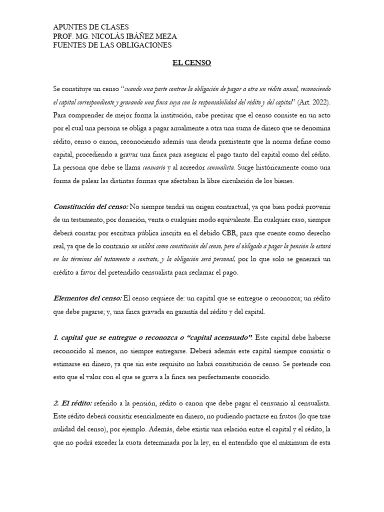 Apunte Censo - Mandato, Soc - Transacci. | PDF | Sociedad | Business