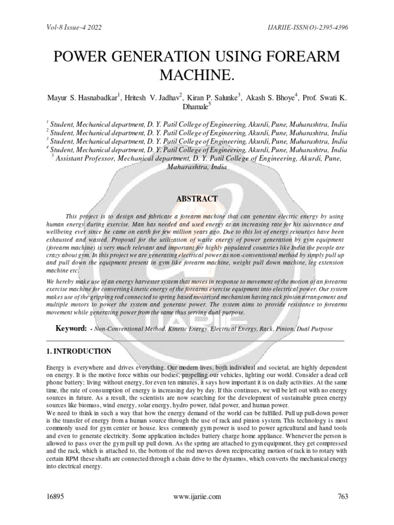 Power Generation Using Forearm Machine Ijariie16895 | PDF | Beam ...