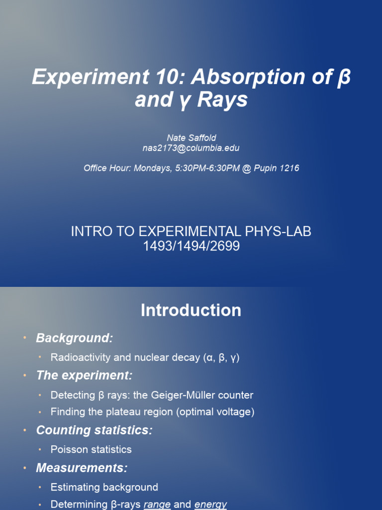 Physics Lab: β and γ Ray Absorption | PDF | Atomic Nucleus | Neutron