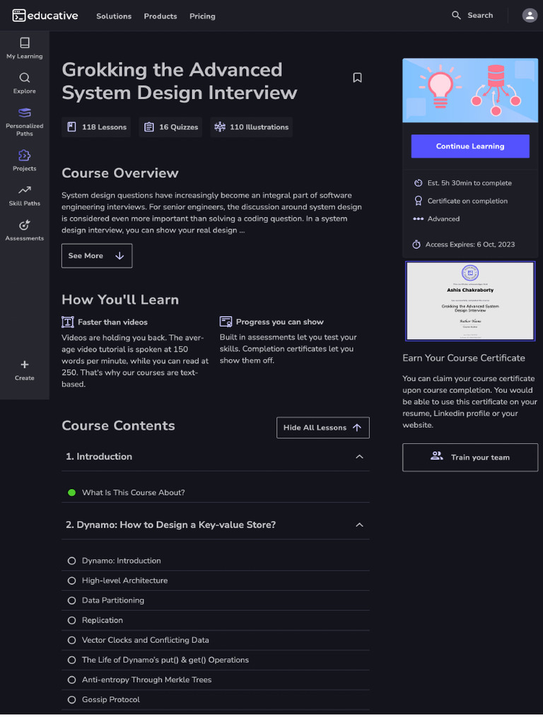 001 - Grokking The Advanced System Design Interview - Learn Interactively - WWW - Educative.io ...