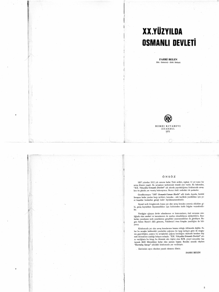 8861 XX - Yuzyilda - Osmanli - Devleti Fexri - Belen 1973 426 | PDF