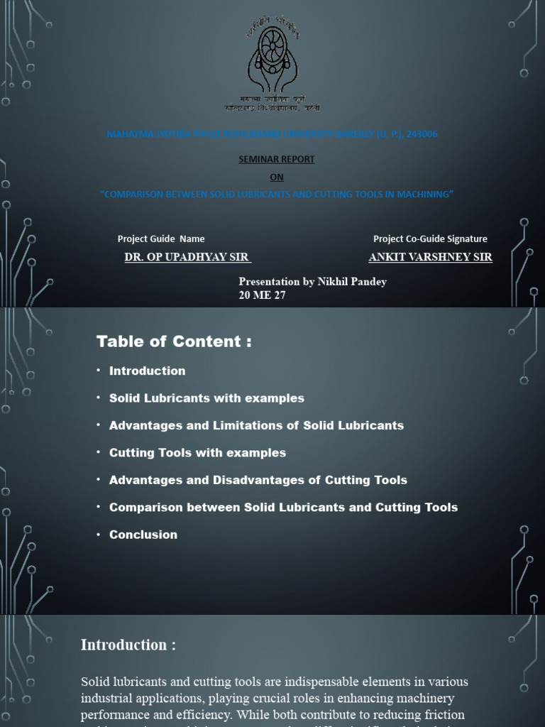 Nikhil Presentation Seminar | PDF | Machining | Lubricant
