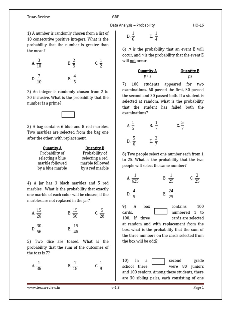Handout 16 - Probability | PDF | Probability | Applied Mathematics
