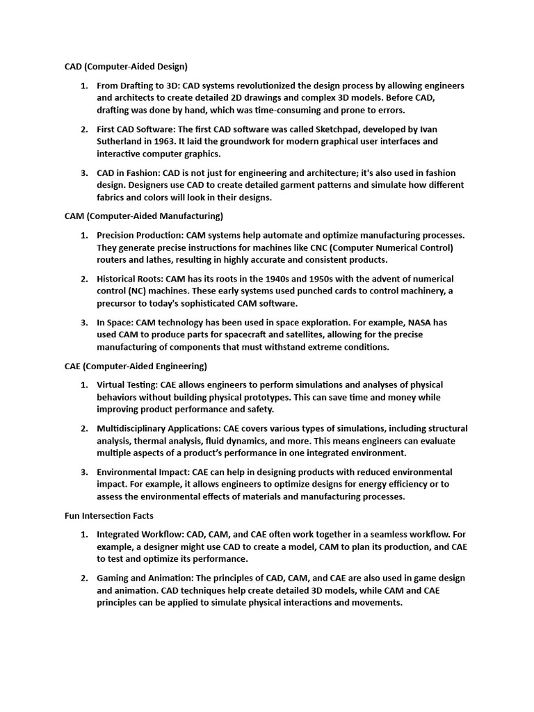 How To Learn Cad Cam & Cae | PDF | Computer Aided Design | Simulation