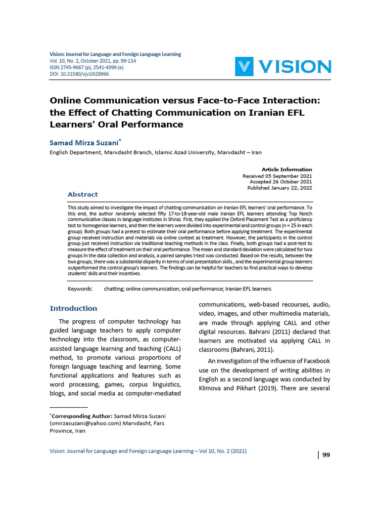Online Communication Versus Face To Face Interaction-Libre | PDF ...