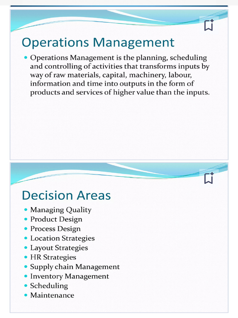 Operations Management Simplified | PDF