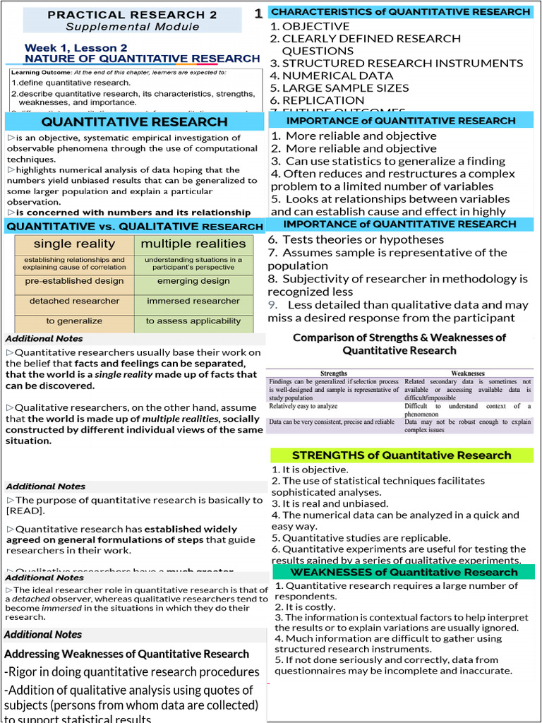 WEEK 1, LESSON 2-Nature of Quantitative Research | PDF | Quantitative ...