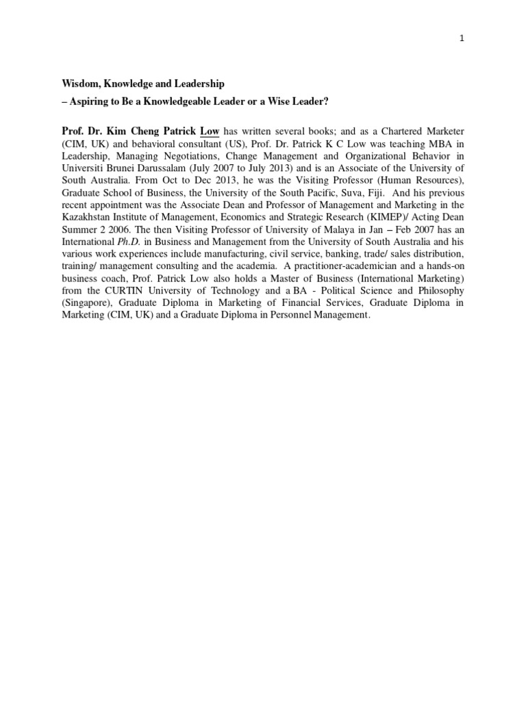 Low Milan June2014 WisdomKnowledge | PDF | Wisdom | Knowledge