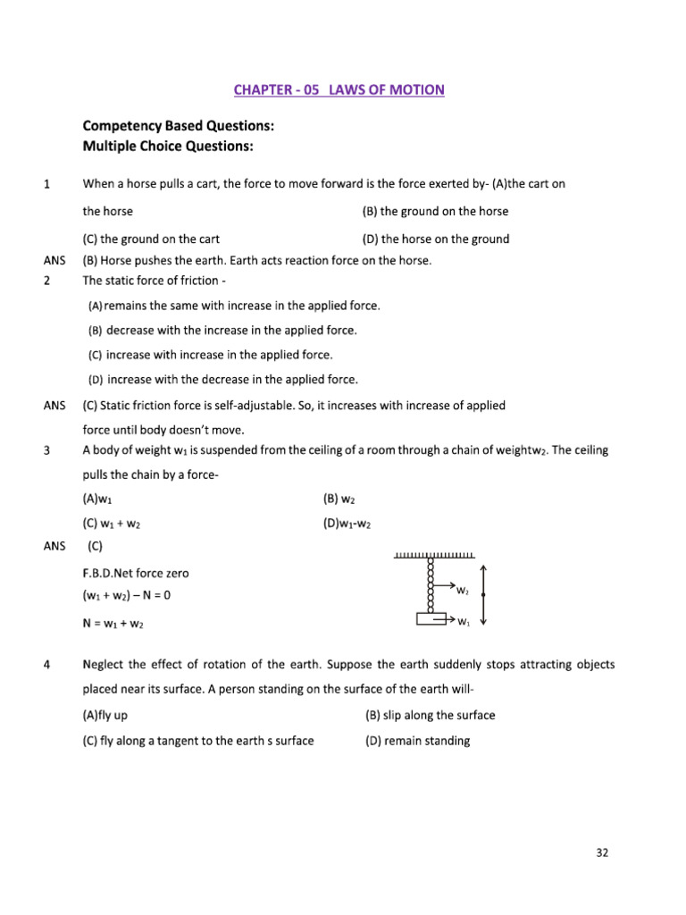 Chapter 5 LAWS OF MOTION-1 | PDF