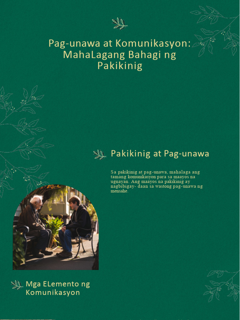 Pag-Unawa-At-Komunikasyon-Mahalagang-Bahagi-Ng-Pakikinig | PDF