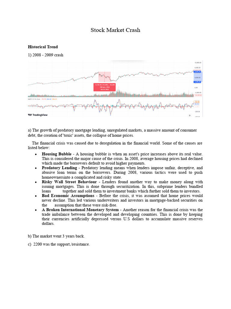 Stock Market Crash | PDF | Loans | Market (Economics)