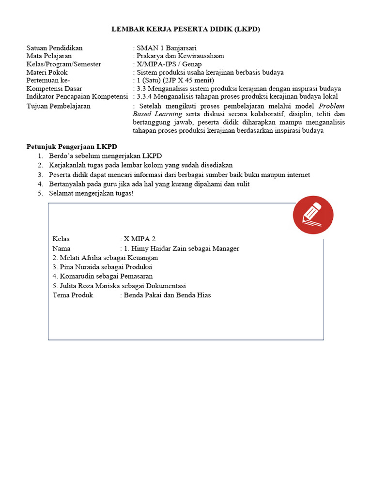 LKPD Pkwu Part+++ | PDF