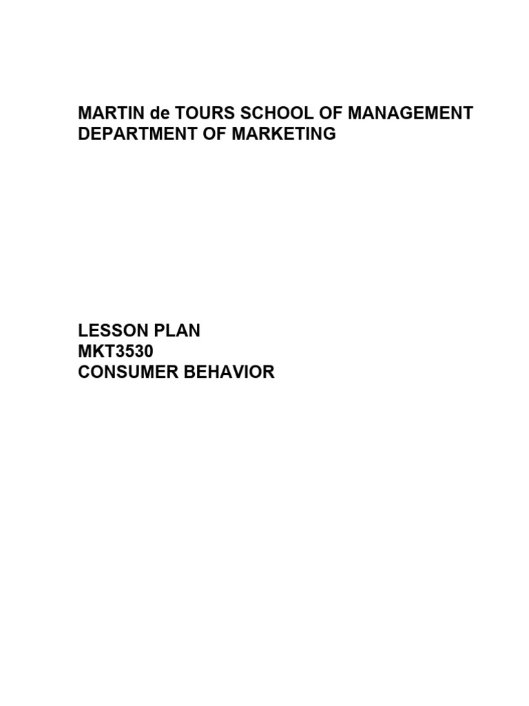 Lesson Plan 3530 | PDF | Market Segmentation | Perception