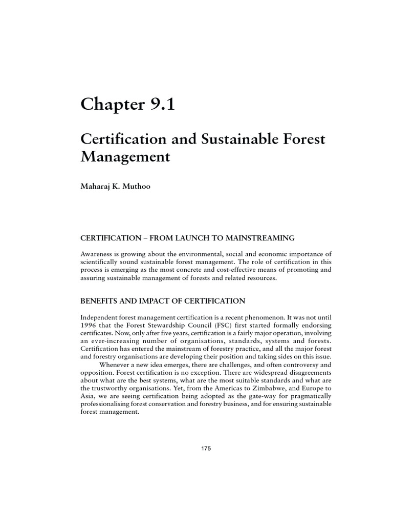 Certification and Sustainable Forest Management | PDF | Investing | Financial Risk