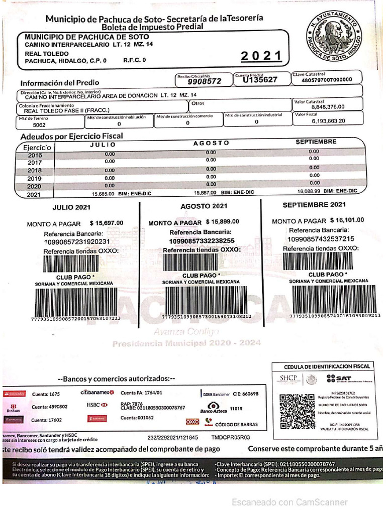 Boleta Predial y Avaluo Comercial | PDF