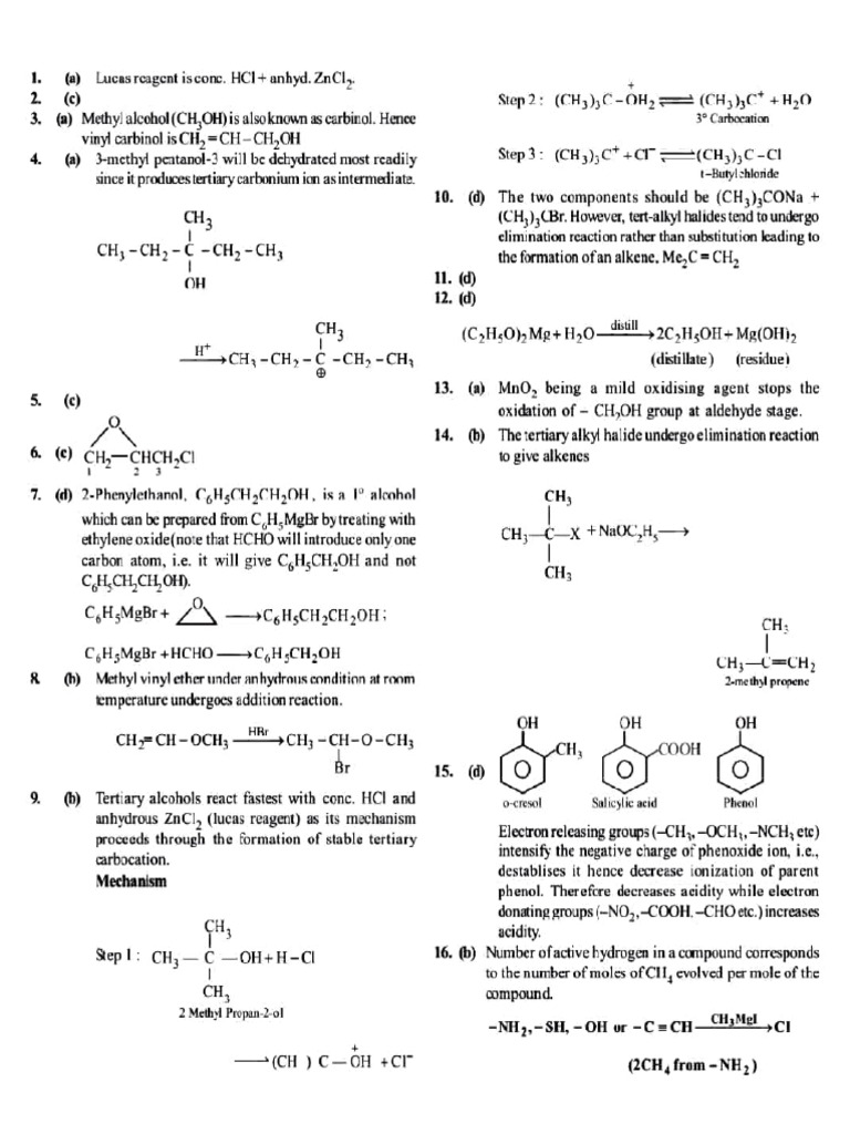 Chem Jee Soln Set | PDF | Ether | Chemistry