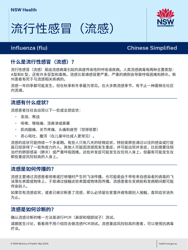 Flu Fs Chinese Simplified | PDF