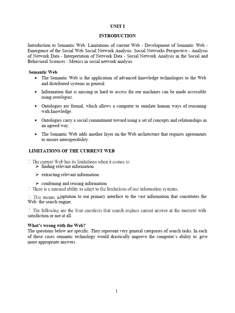 Unit I | PDF | Semantic Web | World Wide Web