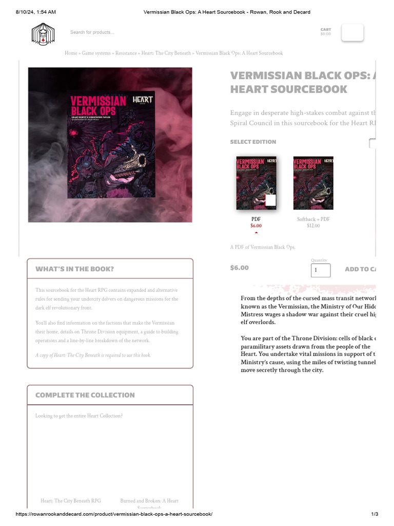 Vermissian Black Ops - A Heart Sourcebook - Rowan, Rook and Decard ...