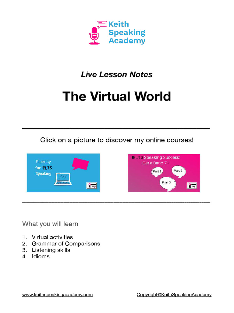Virtual World Lesson Notes | PDF | Educational Technology ...