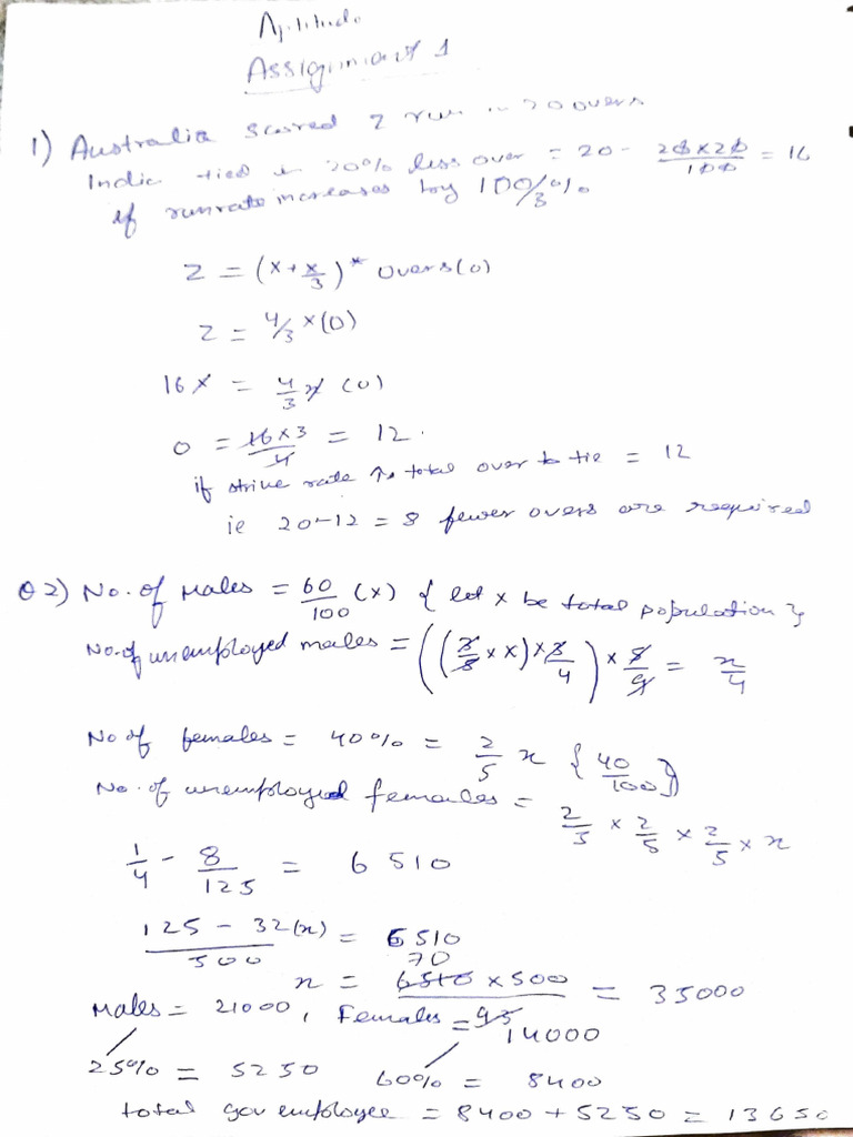 19CS033 Aptitude Assignment1 | PDF