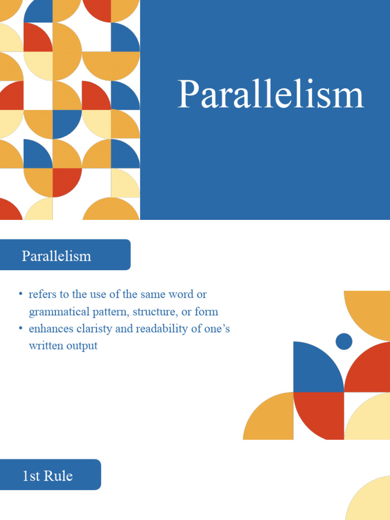 Lesson 1.4 Parallelism | PDF | Wellness