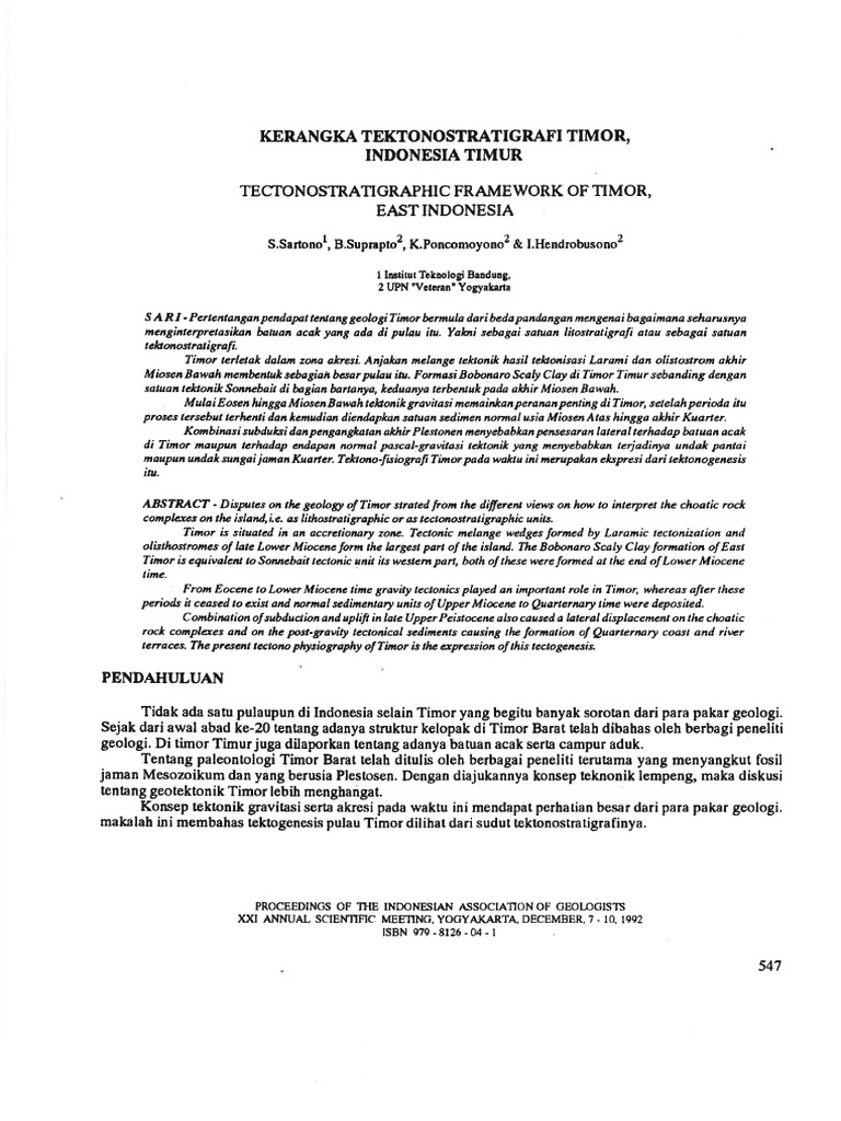 Kerangka Tektonostratigrafi Timor | PDF