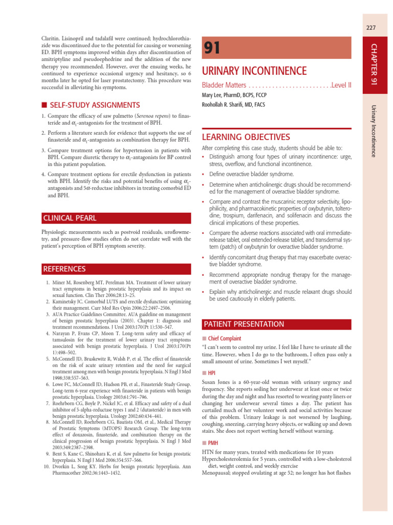 urinary-incontinence-case | PDF | Urinary Incontinence | Diseases And ...