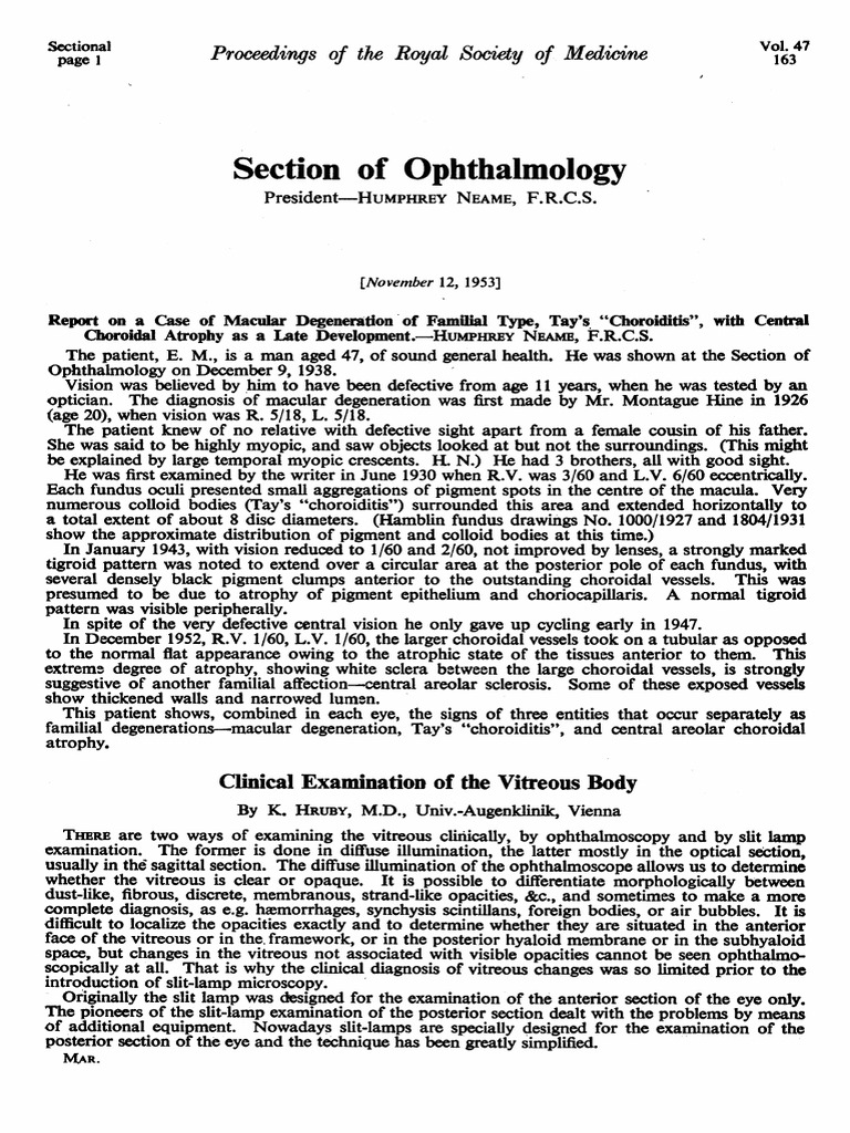 Hruby 1954 Clinical Examination of The Vitreous Body | PDF | Retina ...