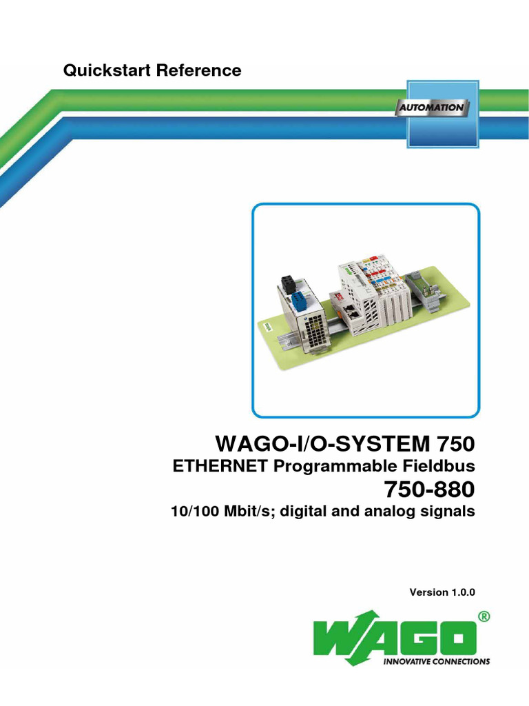 Wago-I/O-System 750: Quickstart Reference | PDF | Programmable Logic Controller | Ip Address