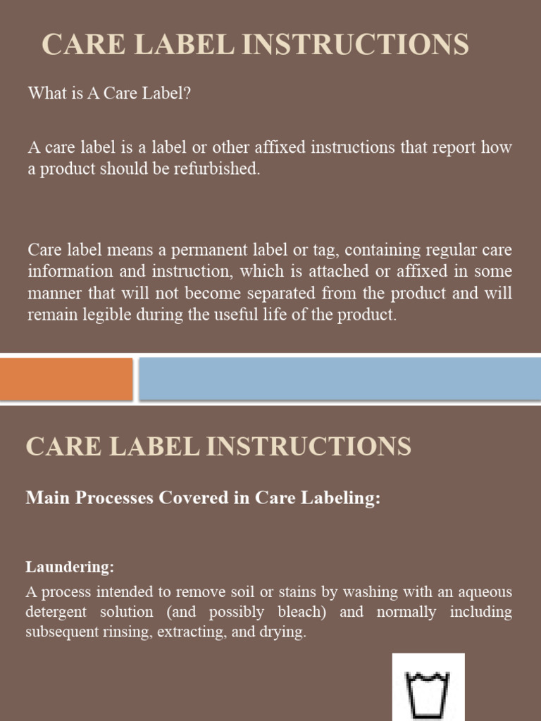Care Label Instructions and Guidelines | PDF | Bleach | Materials
