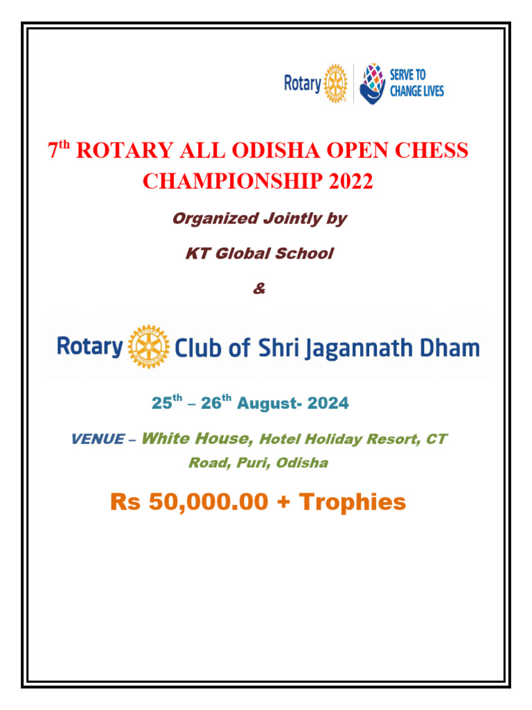 Rotary Open CHAMPIONSHIP 2024 | PDF | Traditional Board Games | Sports