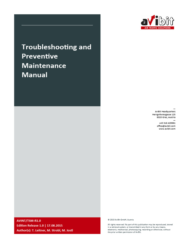 Avibit Troubleshooting Manual r1.0 | PDF | Troubleshooting | Computer Architecture
