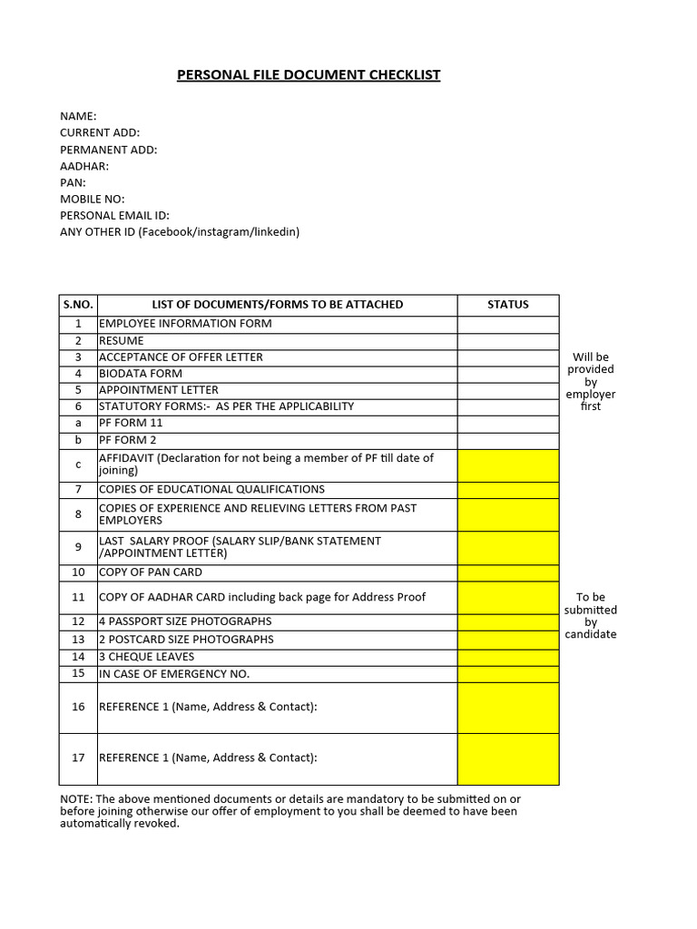 Checklist | PDF | Government And Personhood