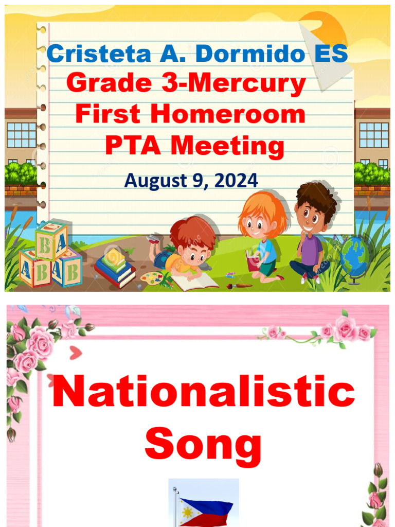 First Homeroom PTA Meeting 2024-2025 | PDF